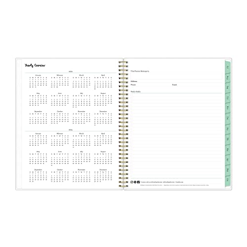 Blue Sky 2023-2024 Academic Year Weekly and Monthly Planner, 8.5" x 11", Frosted Flexible Cover, Wirebound, Laurel (144723)