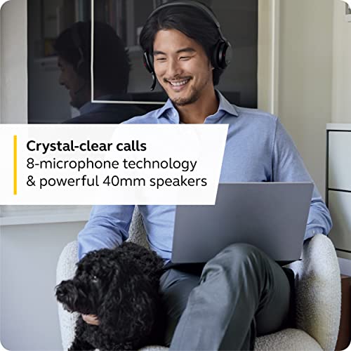 Jabra Evolve2 75 PC Wireless Headset with Advanced Active Noise Cancelling, USB-A Bluetooth Adapter and MS Teams-Compatibility - Black (Renewed)