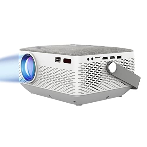 RCA RPJ402 1080P Bluetooth 5.0 Home Theater, Video Projector, LCD Display, HDMI USB AV TF, Indoor & Outdoor Use, Built-in Rechargeable Battery, White
