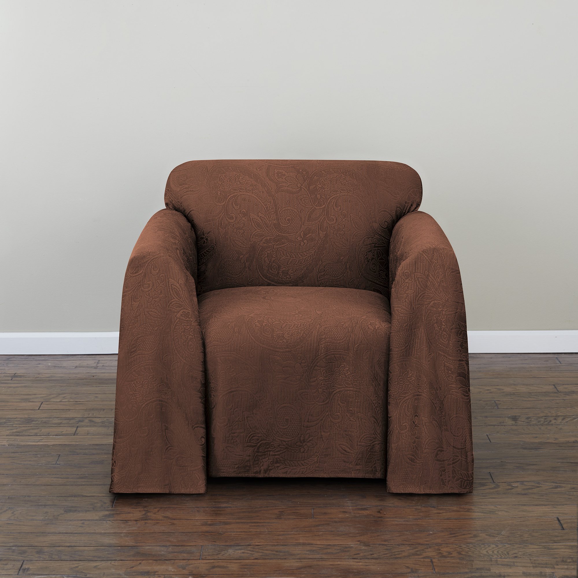 Stylemaster Alexandria Chair Furniture Throw – 70"x90" Jacquard Matelassé Couch Cover, Decorative & Durable, Chocolate