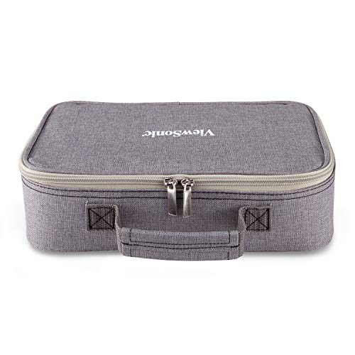 ViewSonic M1+ Portable LED Projector, Dual Harman Kardon Bluetooth Speakers and HDMI, USB C, Stream Netflix with Dongle (M1PLUS) & PJ-CASE-010 Zipped Soft Padded Carrying Case for M1 Projector Gray