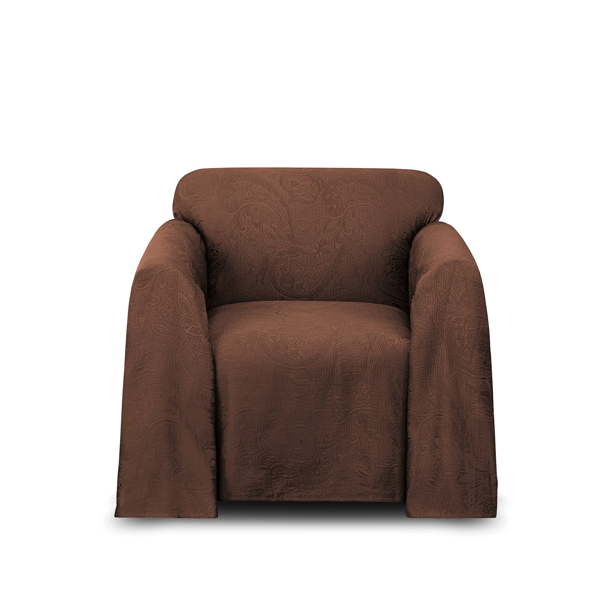Stylemaster Alexandria Chair Furniture Throw – 70"x90" Jacquard Matelassé Couch Cover, Decorative & Durable, Chocolate