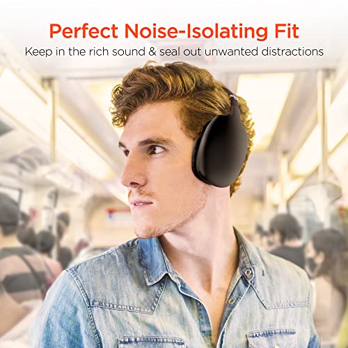 HyperGear Vibe Wireless Bluetooth Headphones with Mic, Noise Isolating Fit, Memory Foam Ear Cup & Quick paring for Travel, Home Office, Online (Black)
