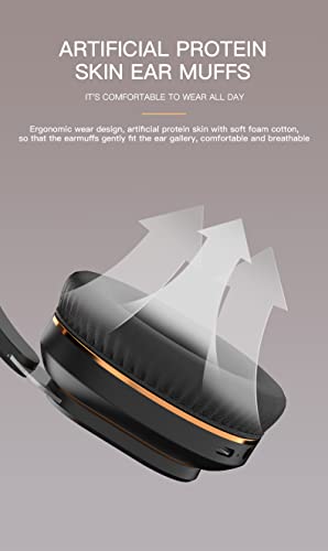 Portable Wireless Headphones - Foldable Lightweight Over-Ear Headphones, Ergonomically Designed Bluetooth Headphones, Soft and Comfortable for Office, School, Travel, Sports