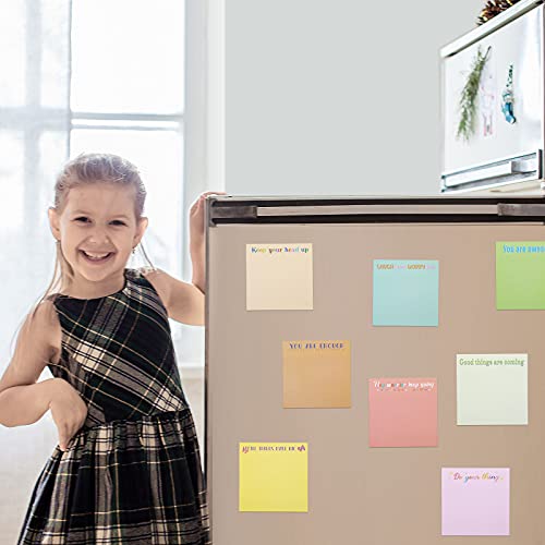 Inspirational Sticky Notes 3 x 3 Inch Motivational Fun Notepads 50 Sheets Each Positive Gifts for Teacher Nurse Coworkers Work Studying Supplies(Simple Style, 12 Pieces)