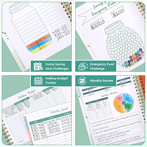 SOLIGT 8.5 x 11 inches Large Budget Planner and Monthly Bill Organizer – Premium Hardcover Budget Book with 12 Pockets – Monthly Budget Planner for Savings, Debt, Expense Tracking – Budget Tracker with Stickers