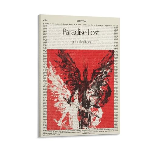 MOJDI Book Cover Miltons Paradise Lost Poster from 1911 Epic Poetry Wall Art English Literature Poster For Canvas Painting Wall Art Poster for Bedroom Living Room Decor 20x30inch(50x75cm) Frame-style