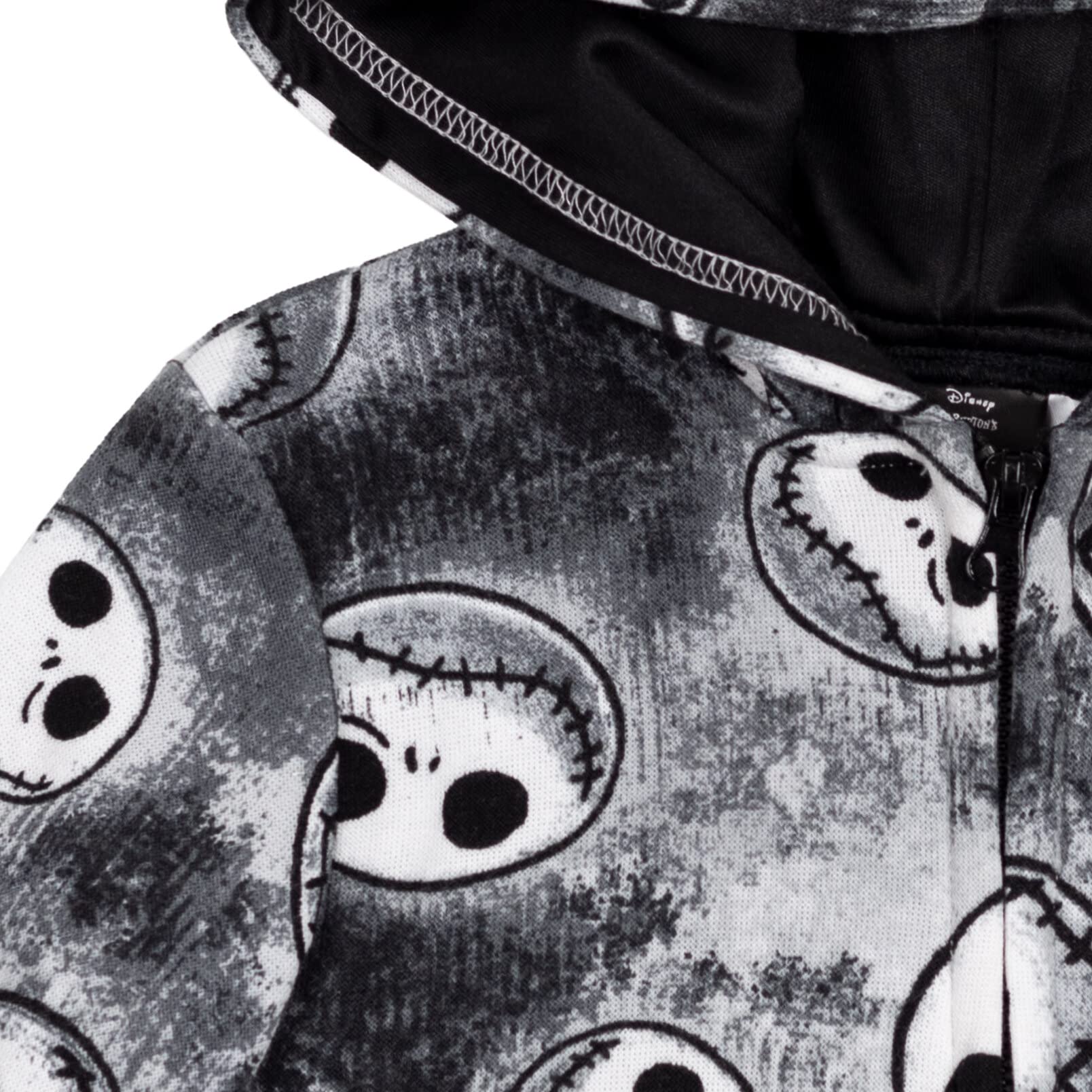 Disney Nightmare Before Christmas Jack Skellington Toddler Boys Fleece Zip Up Hoodie Tie Dye Black 4T