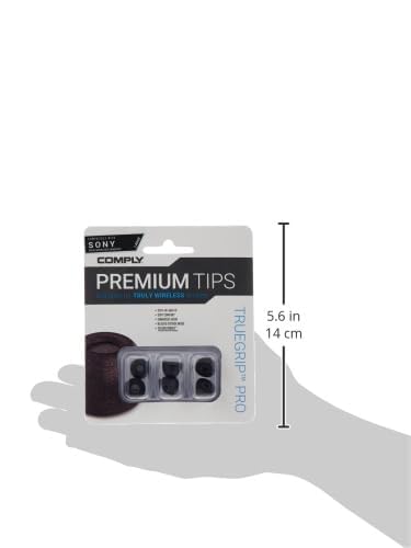 Comply Memory Foam Replacement Earbud Tips for Sony True Wireless Earbuds | Ultimate Comfort, Secure Fit, Superior Noise Isolation | Anti Slip, Prevent from Falling Out | Black, Large (3 Pairs)
