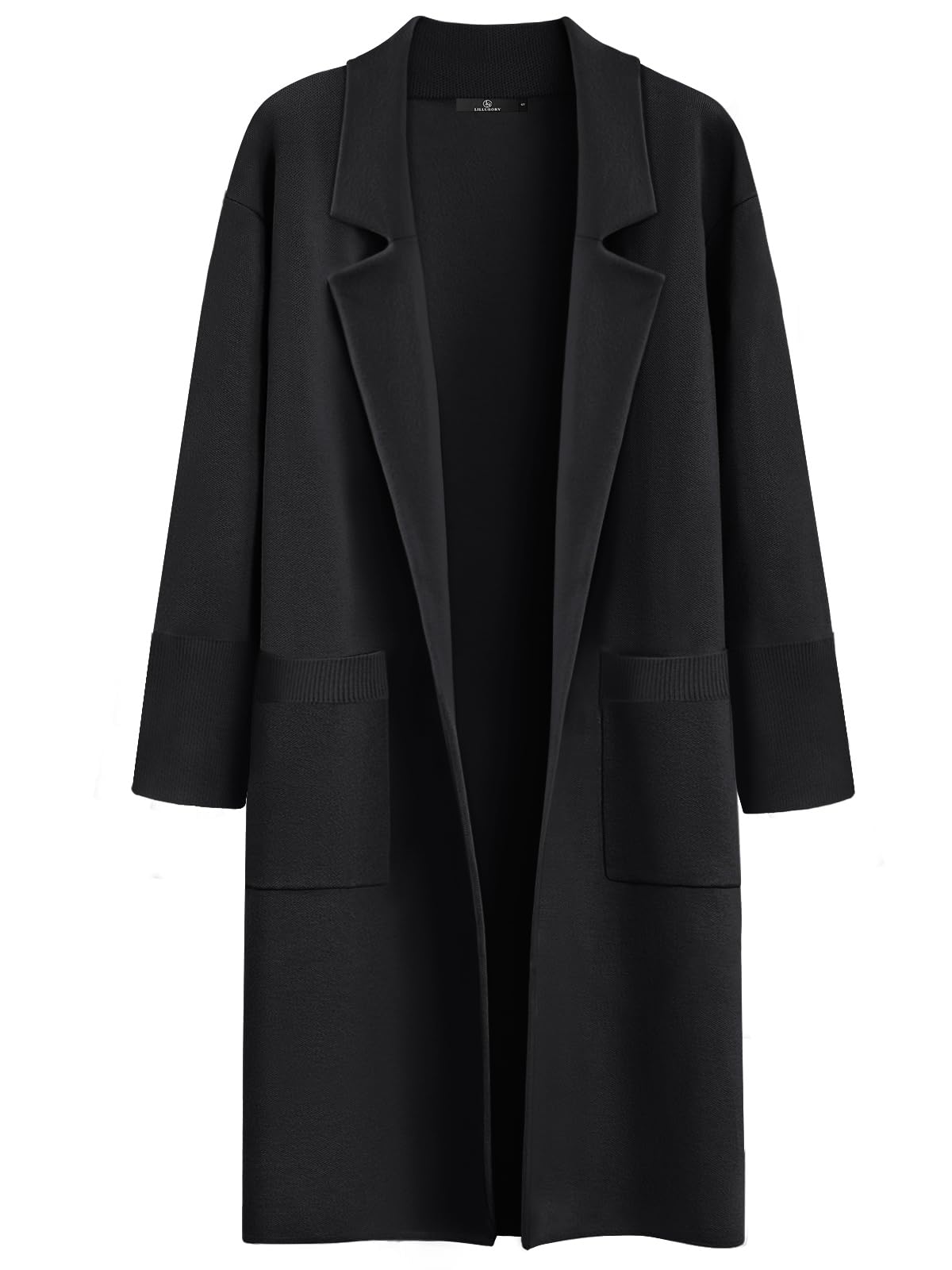 LILLUSORY Women's Long Dressy Cardigan Sweaters Fall Oversized Coatigan Jackets 2025 Knit Business Casual Winter Coats Black S