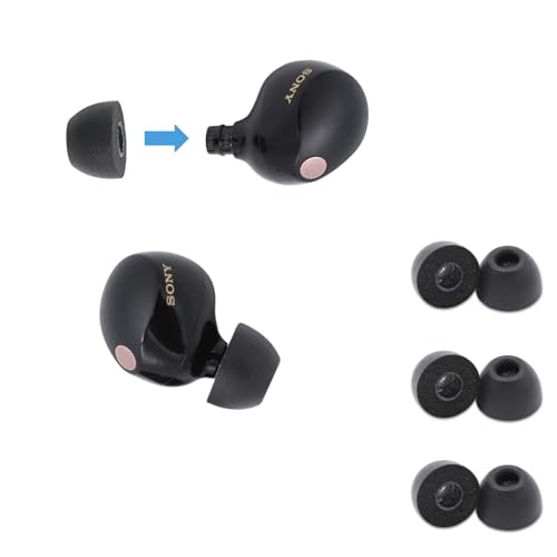 Comply Memory Foam Replacement Earbud Tips for Sony True Wireless Earbuds | Ultimate Comfort, Secure Fit, Superior Noise Isolation | Anti Slip, Prevent from Falling Out | Black, Large (3 Pairs)