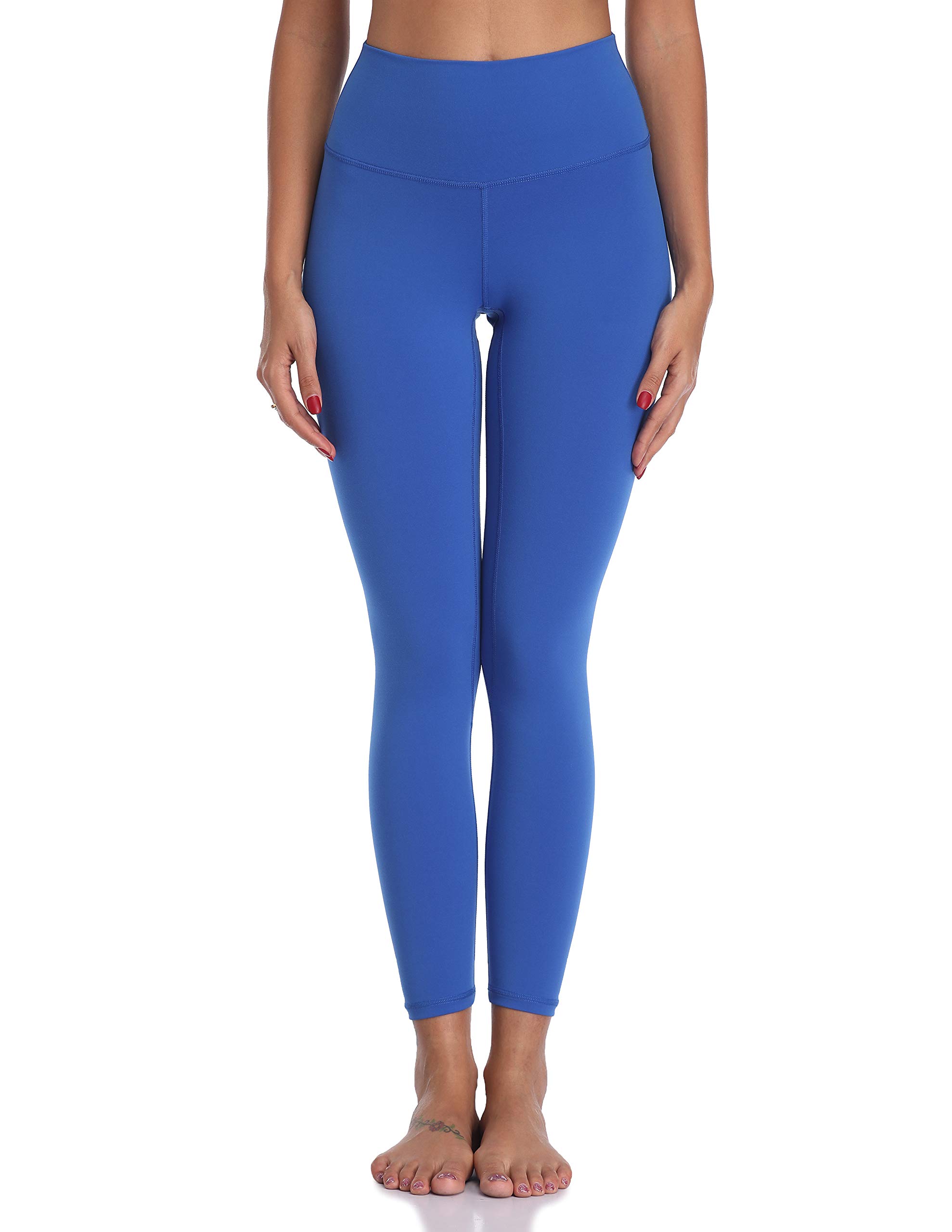 YUNOGA Women's Soft High Waisted Yoga Pants Tummy Control Ankle Length Leggings (M, Royal Blue)