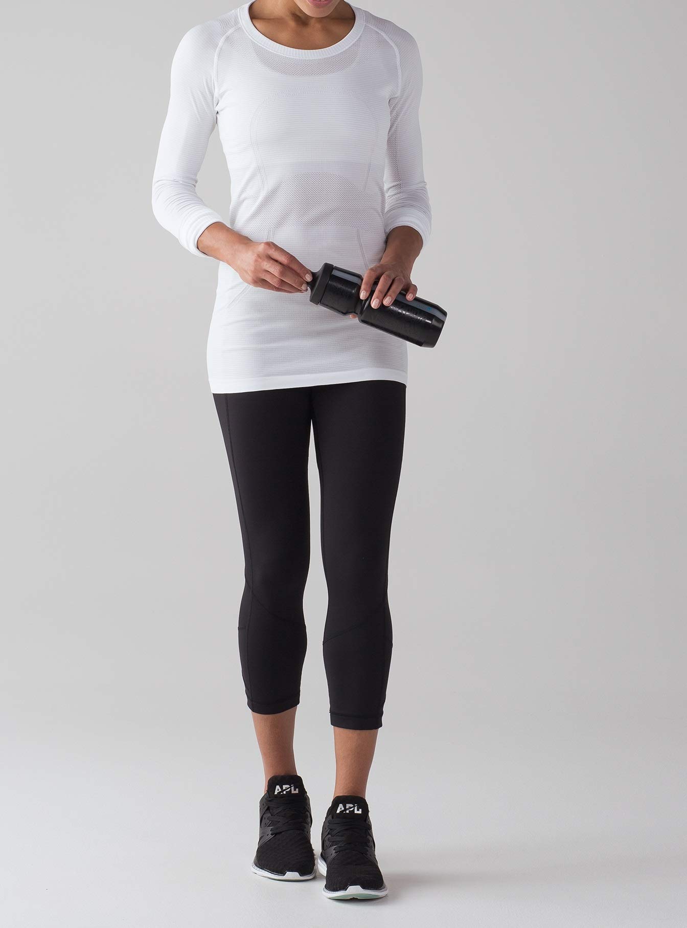 Lululemon Swiftly Tech Long Sleeve Crew (Heathered White, 10)