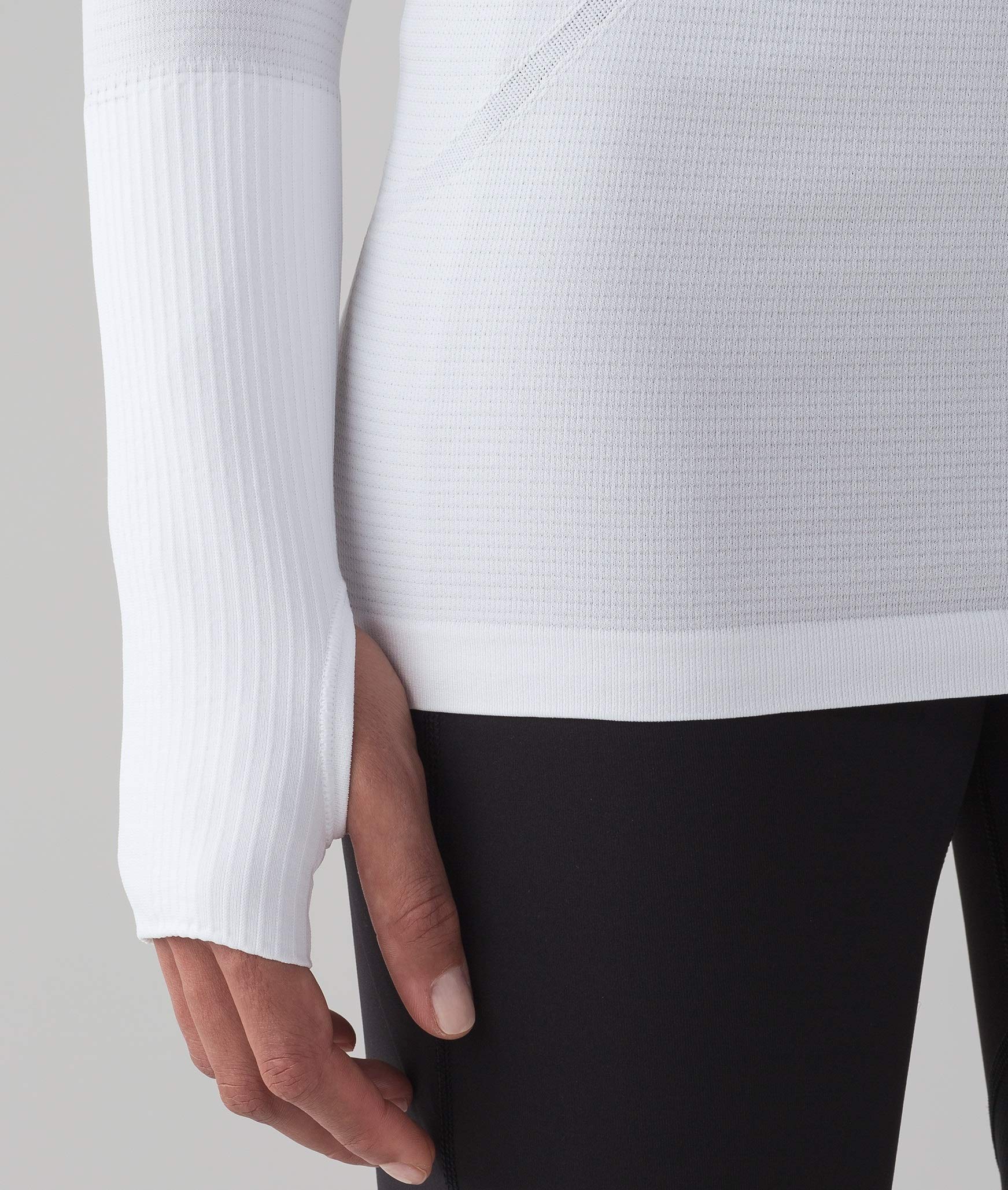 Lululemon Swiftly Tech Long Sleeve Crew (Heathered White, 10)
