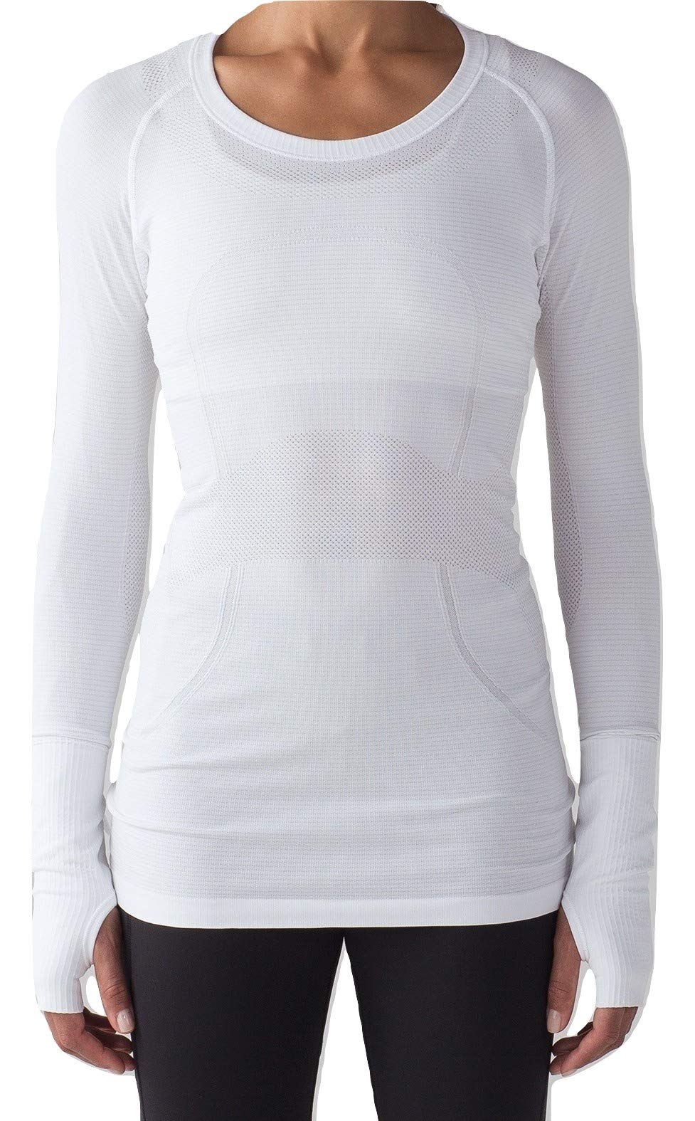 Lululemon Swiftly Tech Long Sleeve Crew (Heathered White, 10)