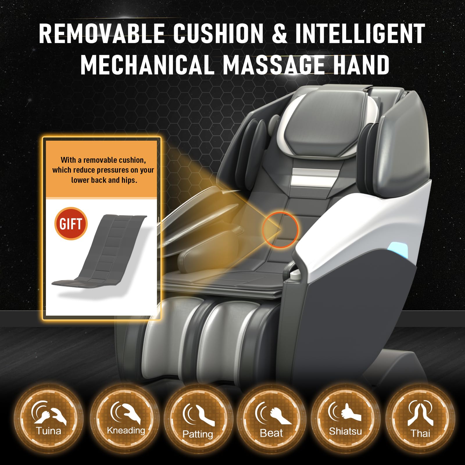 Notired Massage Chair Full Body, 4D SL-Track Zero Gravity Shiatsu Recliner with Mat, 9 Pre-Set Auto-Programmed, Body Scan, Airbag Massage
