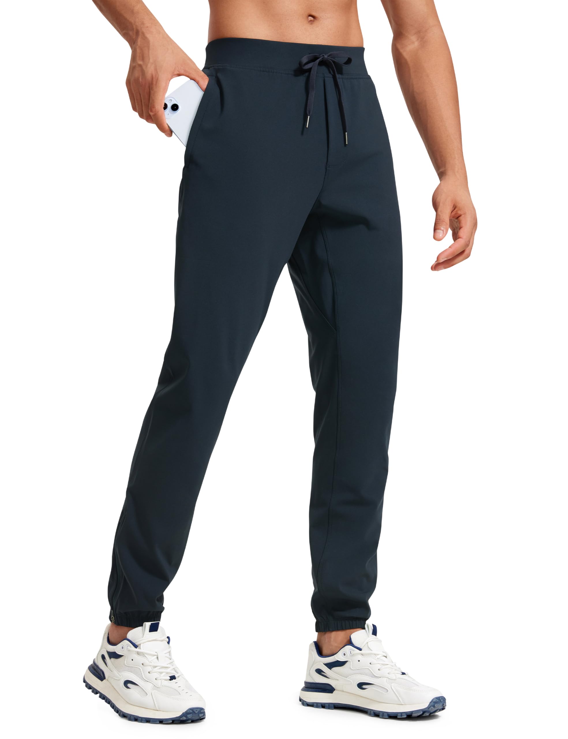 CRZ YOGA Mens 4-Way Stretch Golf Joggers with Pockets 30" - Track Gym Athletic Workout Hiking Pants True Navy Medium