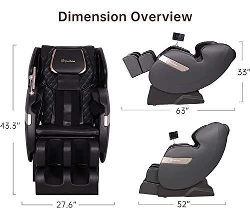 Real Relax 2025 Massage Chair of Dual-core S Track, Full Body Massage Recliner of Zero Gravity with APP Control, Black