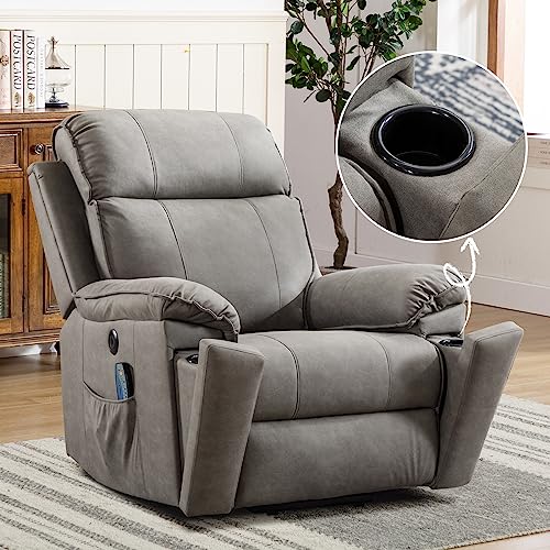 Phoenix Home Large Power Lift Chair with Massage and Heat for Elderly Recliner, Brown
