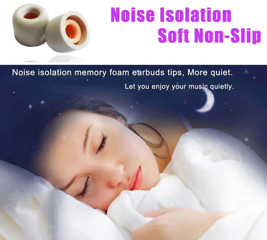 Luckvan Memory Foam Eartips for Sony WF-1000XM4/1000XM5 Replacement Earbuds Tips Sony WF-C500/LinkBuds S/1000XM3 WF-XB700 WI-1000X fit Charging Case 4 Pairs Gray Small