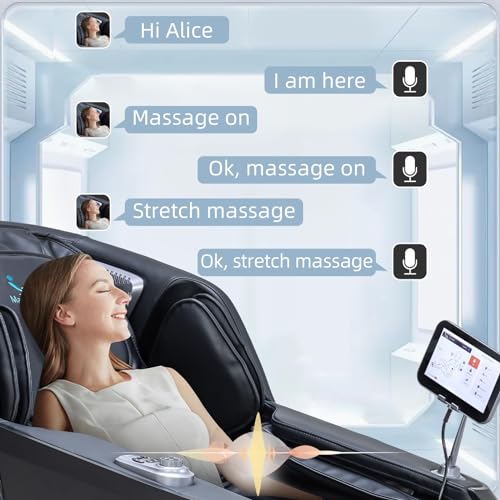 MassaMAX 2023 Massage Chair, Full Body Zero Gravity SL Track Recliner with Yoga Stretch, Voice Control, Heating, Airbags, Foot Massage (321-Black)