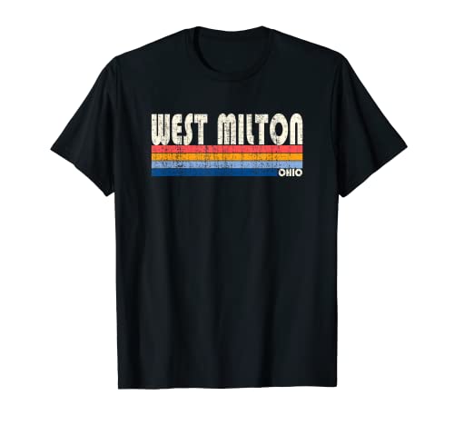 Vintage Retro 70s 80s Style Hometown of West Milton, OH T-Shirt