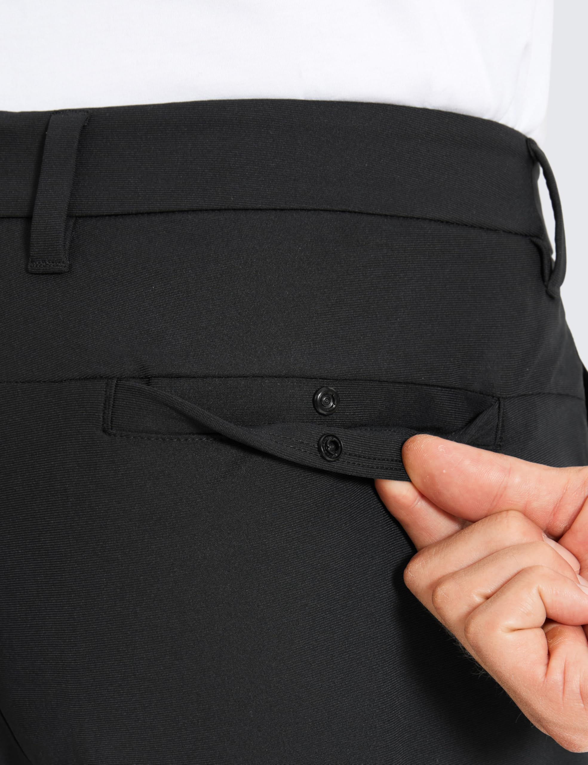 CRZ YOGA Men's All Day Comfy Golf Pants - 32" Quick Dry Lightweight Work Casual Trousers with Pockets Black 28W x 32L