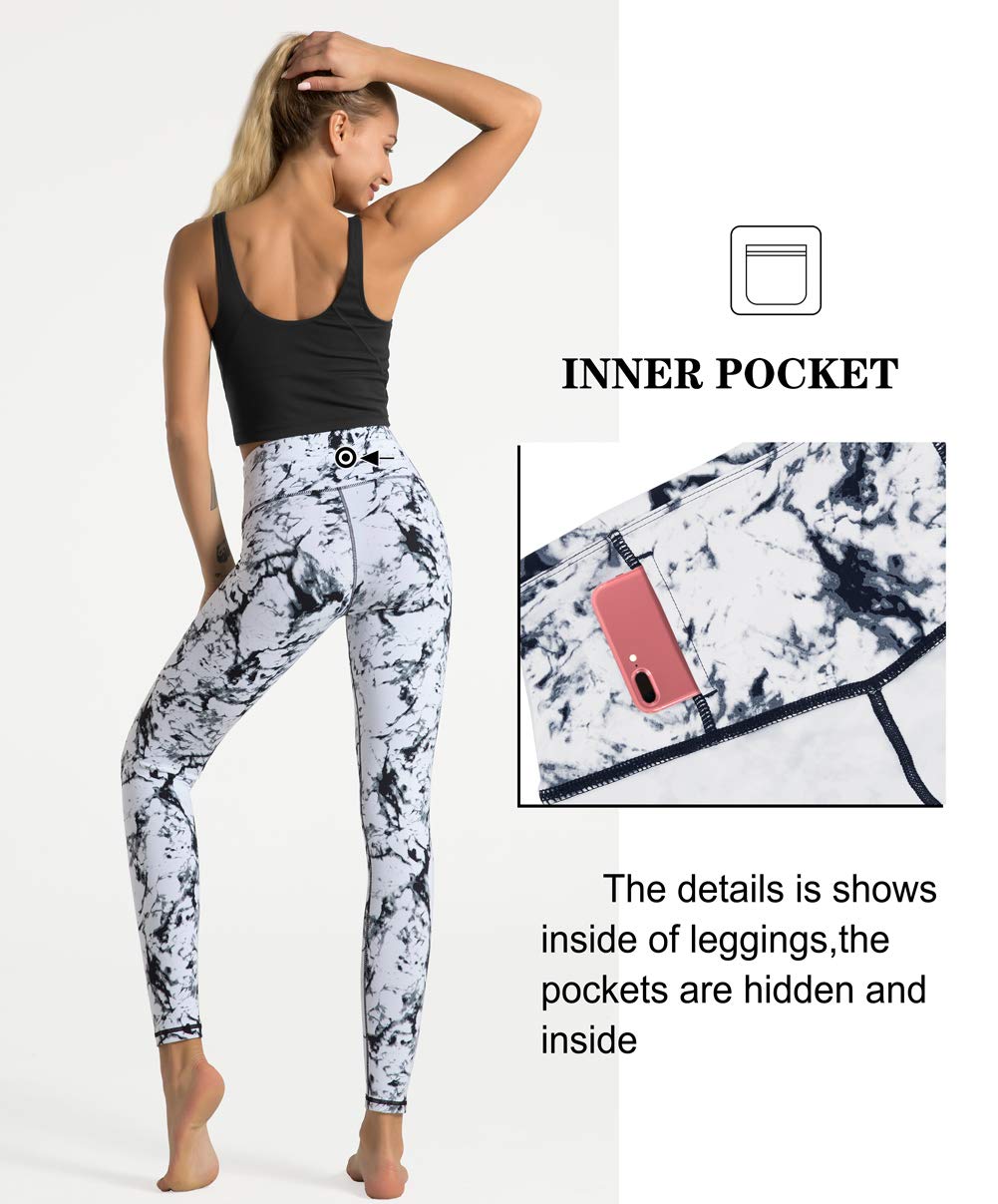 Dragon Fit Compression Yoga Pants with Inner Pockets in High Waist Athletic Pants Tummy Control Stretch Workout Yoga Legging