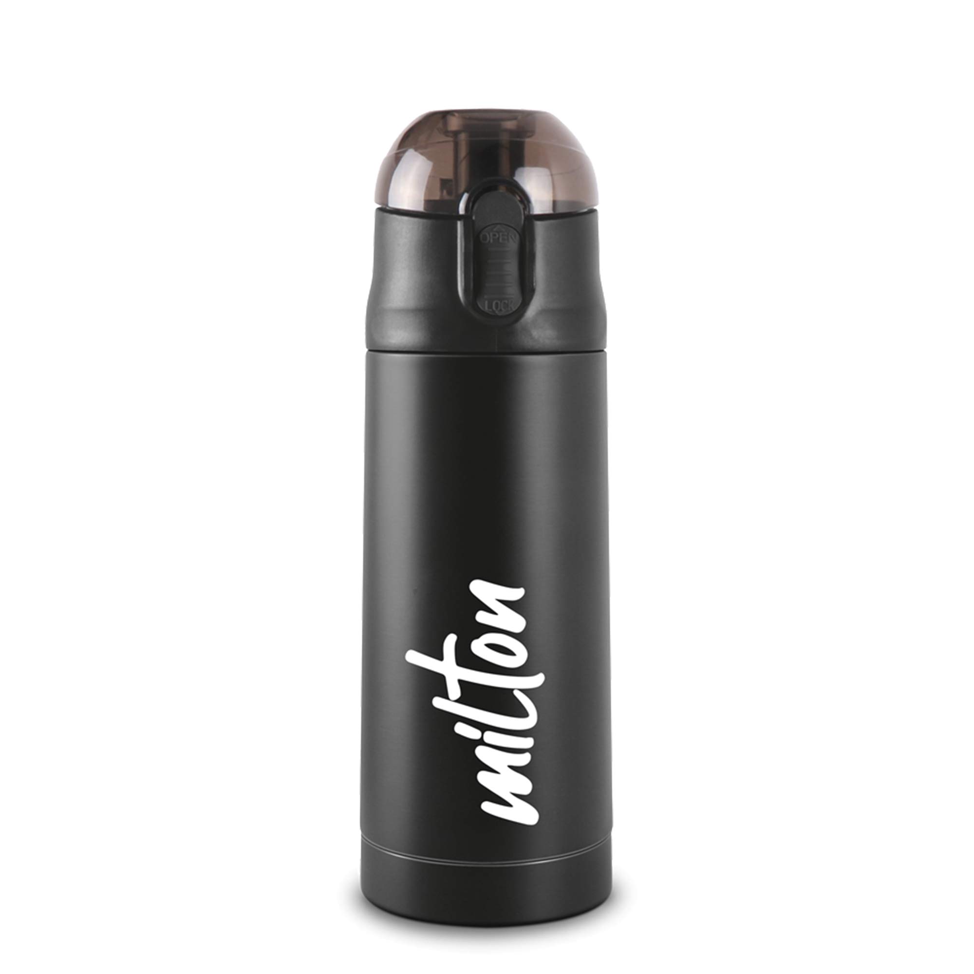 MILTON New Crown 400 Thermosteel 24 Hours Hot and Cold Water Bottle, 350 ml, Red | Easy to Carry | Office, Hiking, Trekking, Travel, Gym, Home, Kitchen Bottle