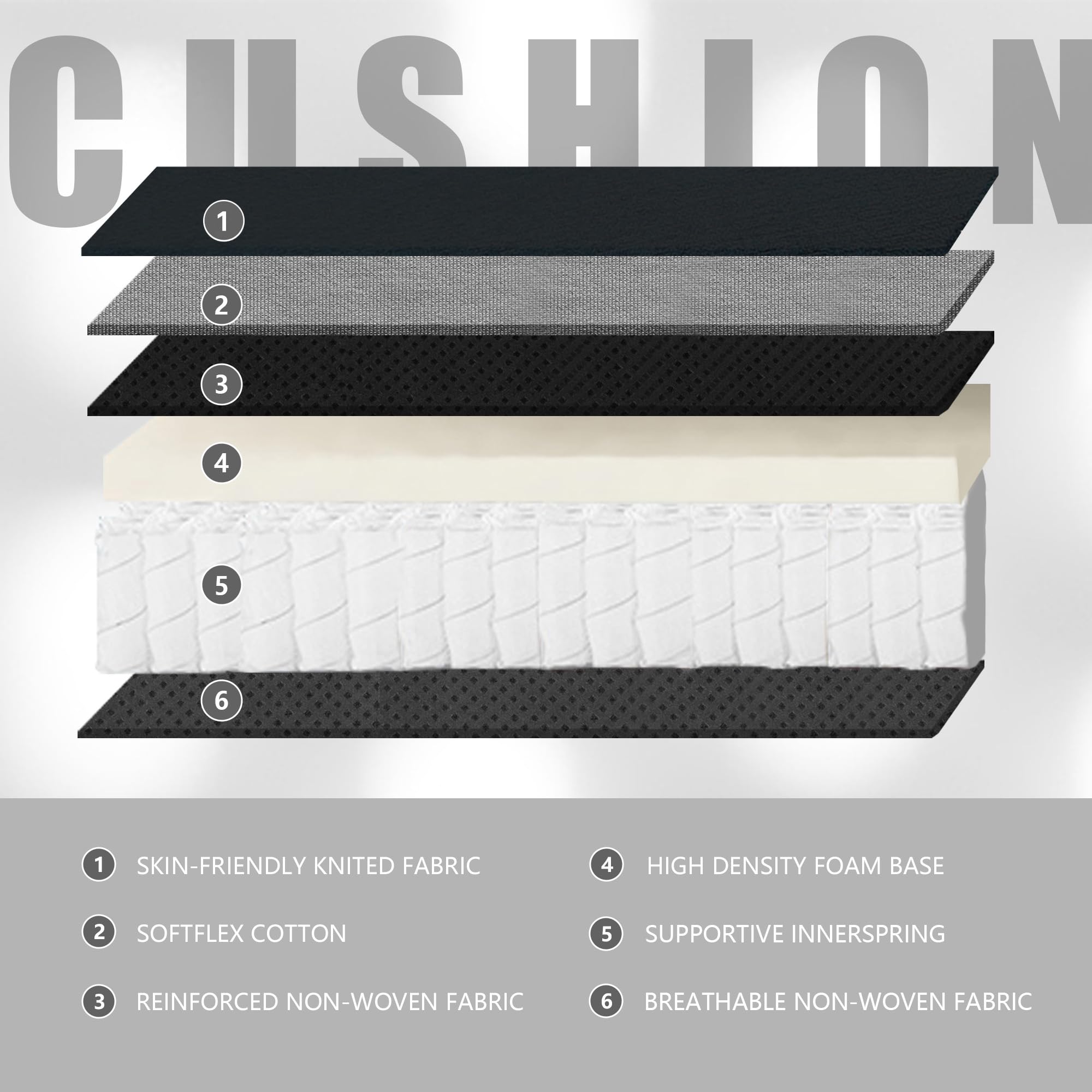 Dowinx Gaming Chair Fabric with Pocket Spring Cushion, Massage Game Chair Cloth with Headrest, Ergonomic Computer Chair with Footrest 290LBS, Blue and Grey