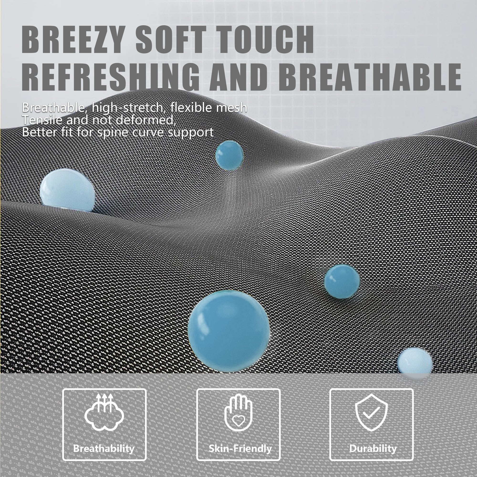 Dowinx Gaming Chair Fabric with Pocket Spring Cushion, Massage Game Chair Cloth with Headrest, Ergonomic Computer Chair with Footrest 290LBS, Blue and Grey