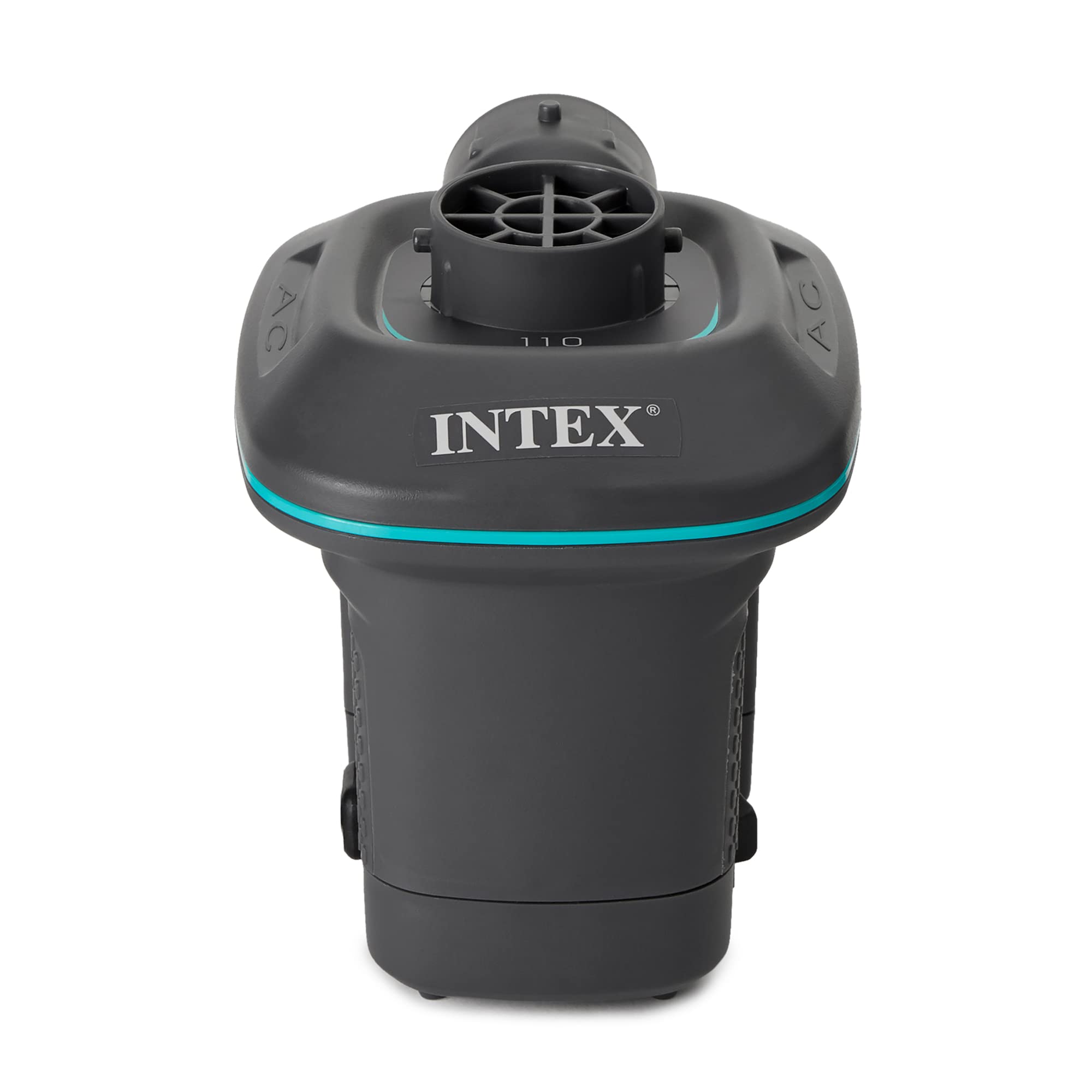 INTEX 66639E QuickFill 120 Volt AC Electric Pump: Inflates and Deflates Air Mattresses – Includes 3 Interrconnecting Nozzles – Compact Design – 650 L/Min Air Flow – Indoor Use