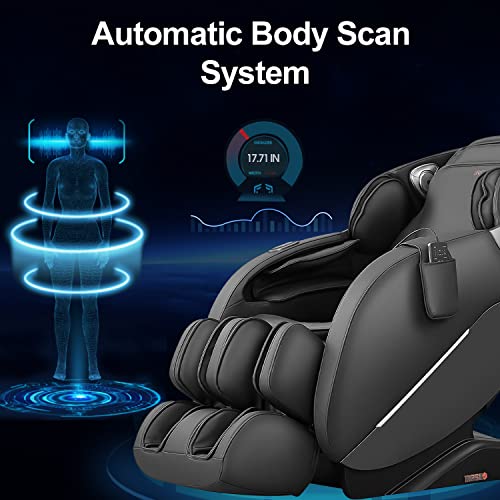 iRest SL Track A303 Massage Chair Recliner, Full Body Massage Chair with Zero Gravity, Airbags, Heating, and Foot Massage (Black)