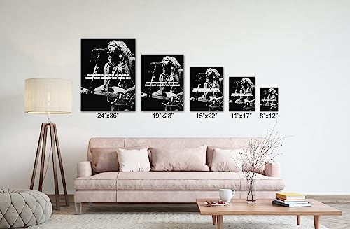 SpiritualHands Kurt Cobain Canvas Wall Art - Posters, Prints, and Decorations for Nirvana Fans - Unique Memorabilia and Gifts (09 KURT COBAIN PARANOID, 8" x 12" - Ready to Hang)