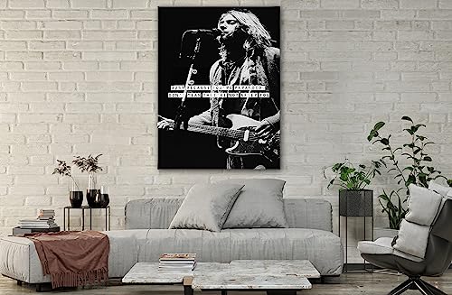 SpiritualHands Kurt Cobain Canvas Wall Art - Posters, Prints, and Decorations for Nirvana Fans - Unique Memorabilia and Gifts (09 KURT COBAIN PARANOID, 8" x 12" - Ready to Hang)