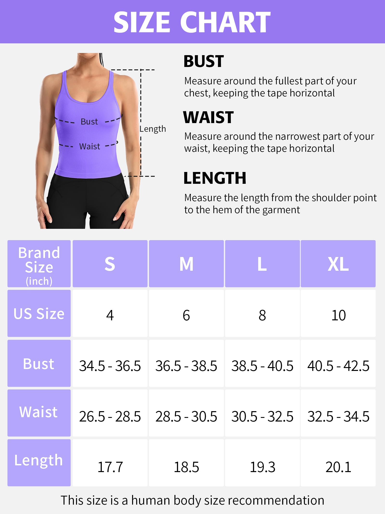 ATTRACO Women's Seamless Workout Crop Top Ribbed Yoga Racerback Built in Bra Tank White S