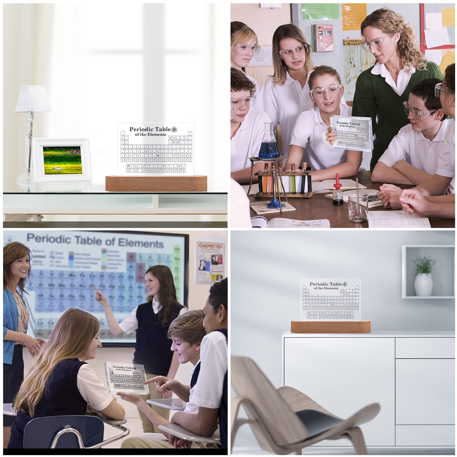 Periodic Table with Real Elements Inside, Acrylic Periodic Table Display with 83 Real Element Samples, 360° Rotating Frame Display, Remarkable Gift for Kids Adults Teachers - 9.05"x1.96"x6.3"