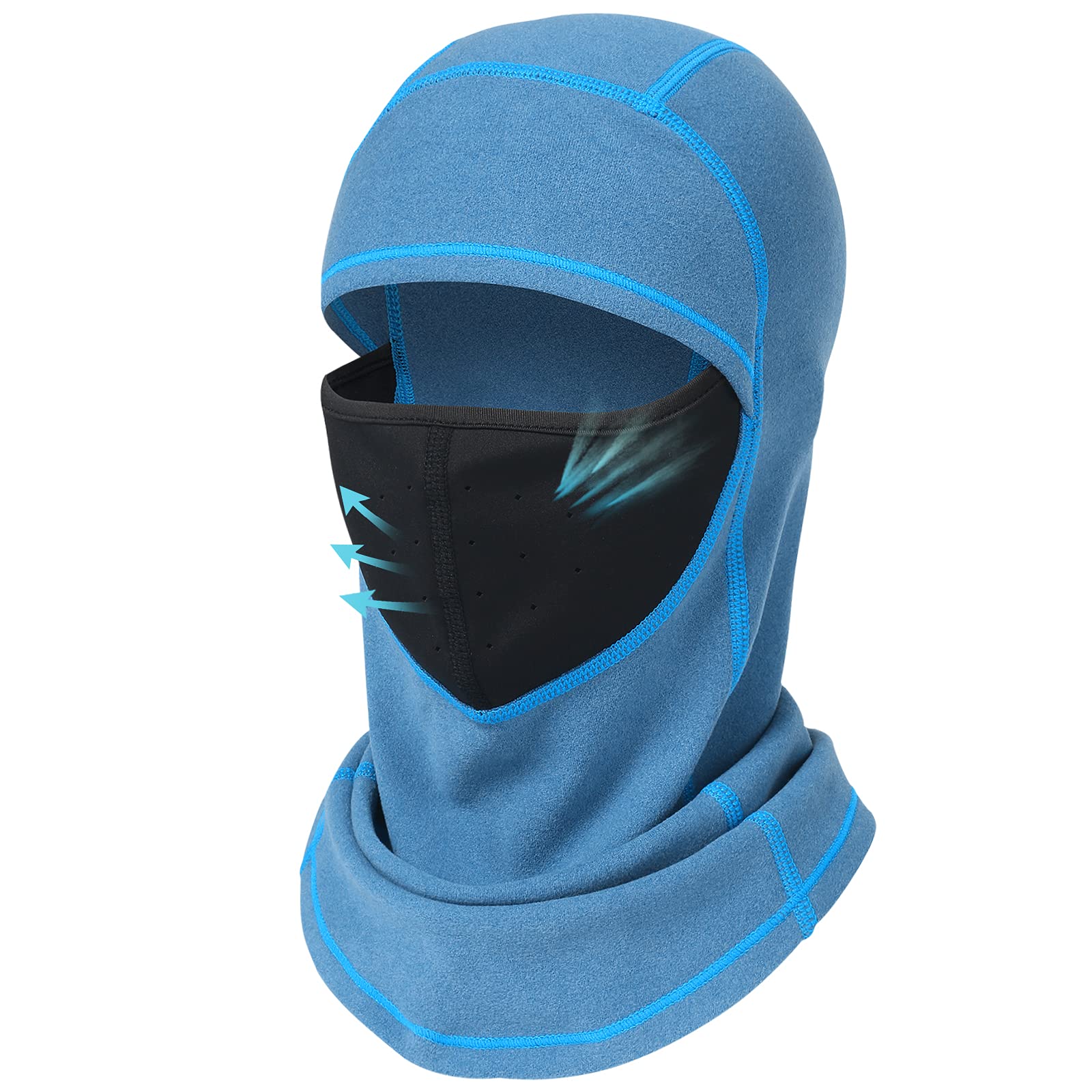 Kids Balaclava Ski Mask (with Breathable Holes) Windproof Winter Fleece Neck Face Warmer Boys Girls Blue