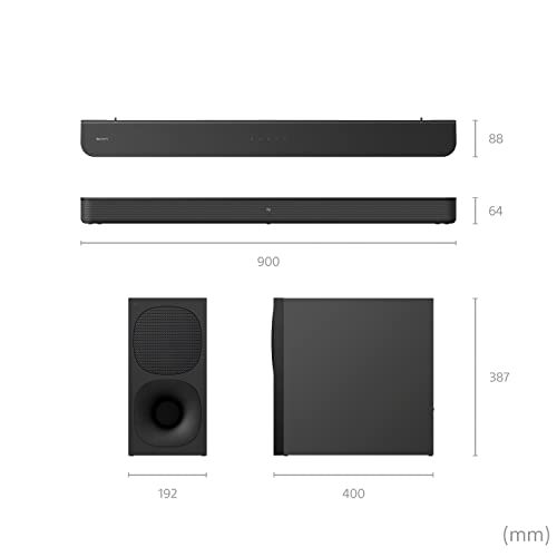 Sony HT-S400 2.1ch Soundbar with Powerful Wireless subwoofer, S-Force PRO Front Surround Sound, and Dolby Digital, Black