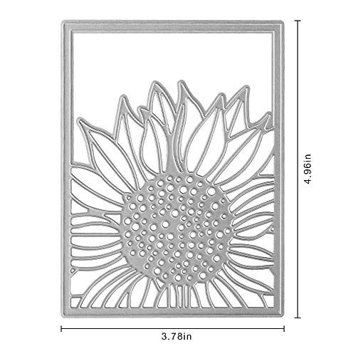 Sunflower Frame Metal Cutting Dies Stencil Template Molds, Embossing Tool Die Cuts for Card Making Album Paper Scrapbooking DIY Décor Dies Craft