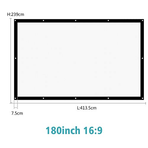 180/200/250/300 Inch Projection Projector Screen 16:9 Fold Portable Screen Canvas Matt White for Home Film Wall Mounted (Size : 250 inch)