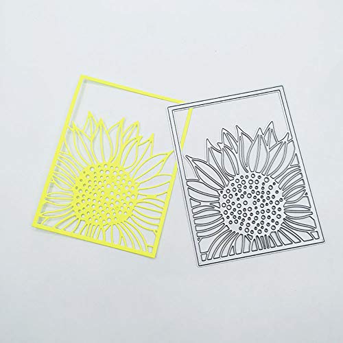 Sunflower Frame Metal Cutting Dies Stencil Template Molds, Embossing Tool Die Cuts for Card Making Album Paper Scrapbooking DIY Décor Dies Craft