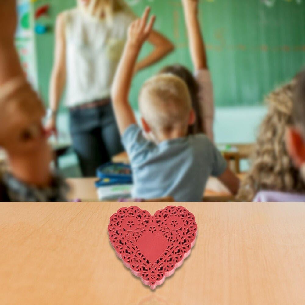 School Smart 85614 Heart Shaped Paper Lace Doilies - 4 inch - Pack of 100 - Red