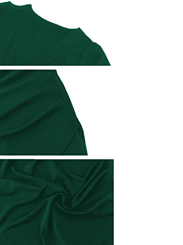 LYANER Women's Warp V Neck Ruched Short Sleeve Cocktail Bodycon T Shirt Mini Dress Dark Green Medium