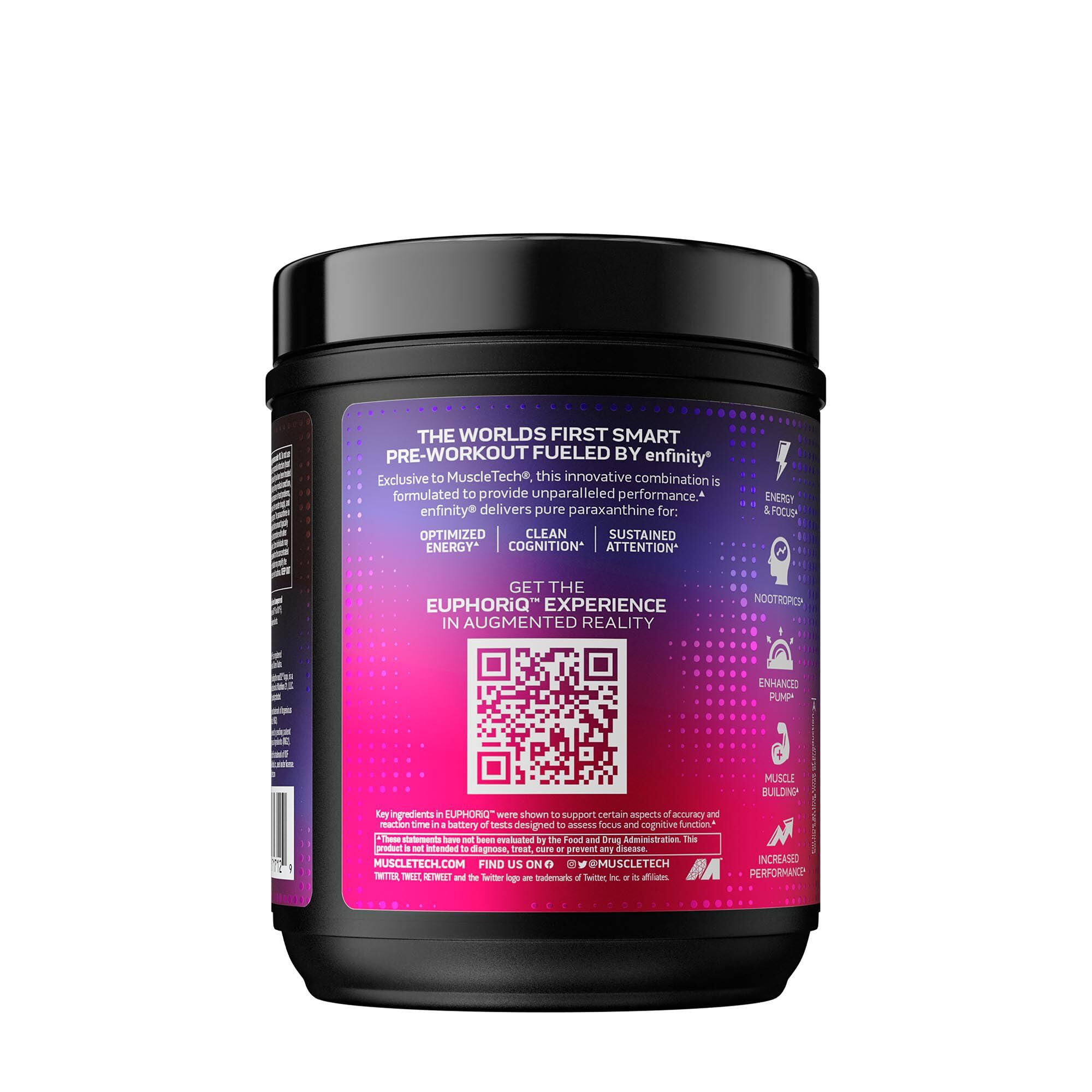 MuscleTech Pre Workout Powder EuphoriQ PreWorkout Smart Pre Workout Powder for Men & Women Caffeine Metabolite Fueled with Paraxanthine ICY Snow Cone (20 Servings)