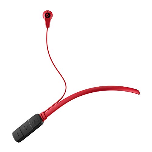 Skullcandy Ink'd Bluetooth Wireless Earbuds with Microphone, Noise Isolating Supreme Sound, 8-Hour Rechargeable Battery, Lightweight with Flexible Collar, Red/Black