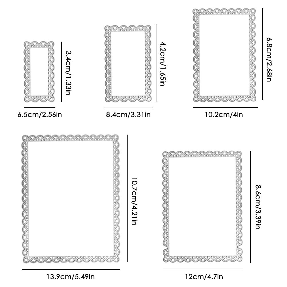 3 Sets Cuttting Dies for Card Making, FineGood Geometry Metal DIY Cutting Die Frames Die-cuts Stencils for Scrapbooking Album Decoration