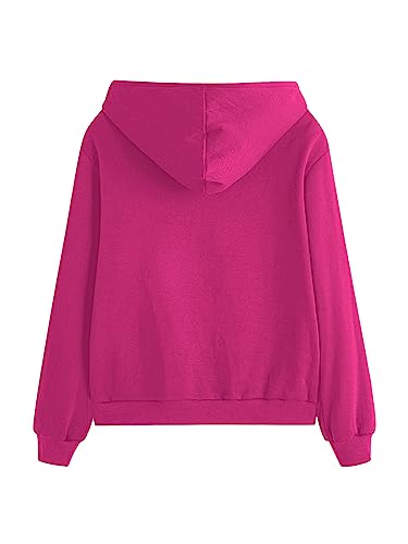 Floerns Women's Long Sleeve Zip Up Skeleton Hoodie Graphic Sweatshirt Jackets Hot Pink M
