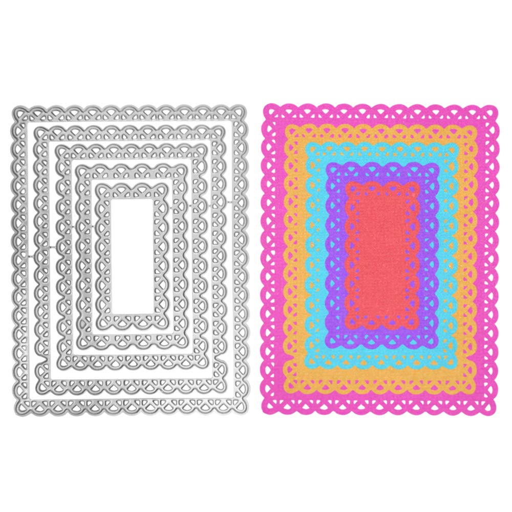 3 Sets Cuttting Dies for Card Making, FineGood Geometry Metal DIY Cutting Die Frames Die-cuts Stencils for Scrapbooking Album Decoration