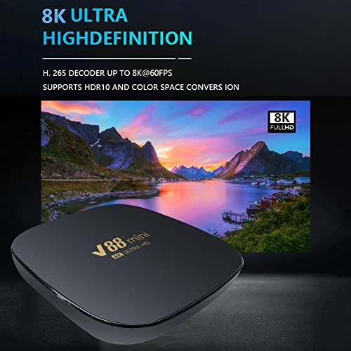 GIUIN 1 Set TV Box Android 12 Allwinner H3 Core 2.4G WiFi 8K Set Top Box 8GB+128GB Media Player US Plug